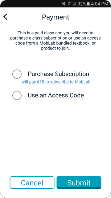 Joining a Class – MobLab - Support